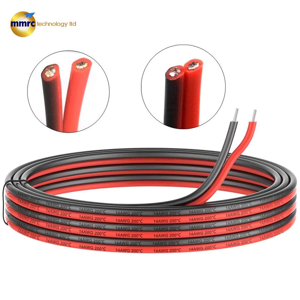 12 AWG 12 Gauge Silicone Wire 2 Feet [1ft Black ,1 ft Red]